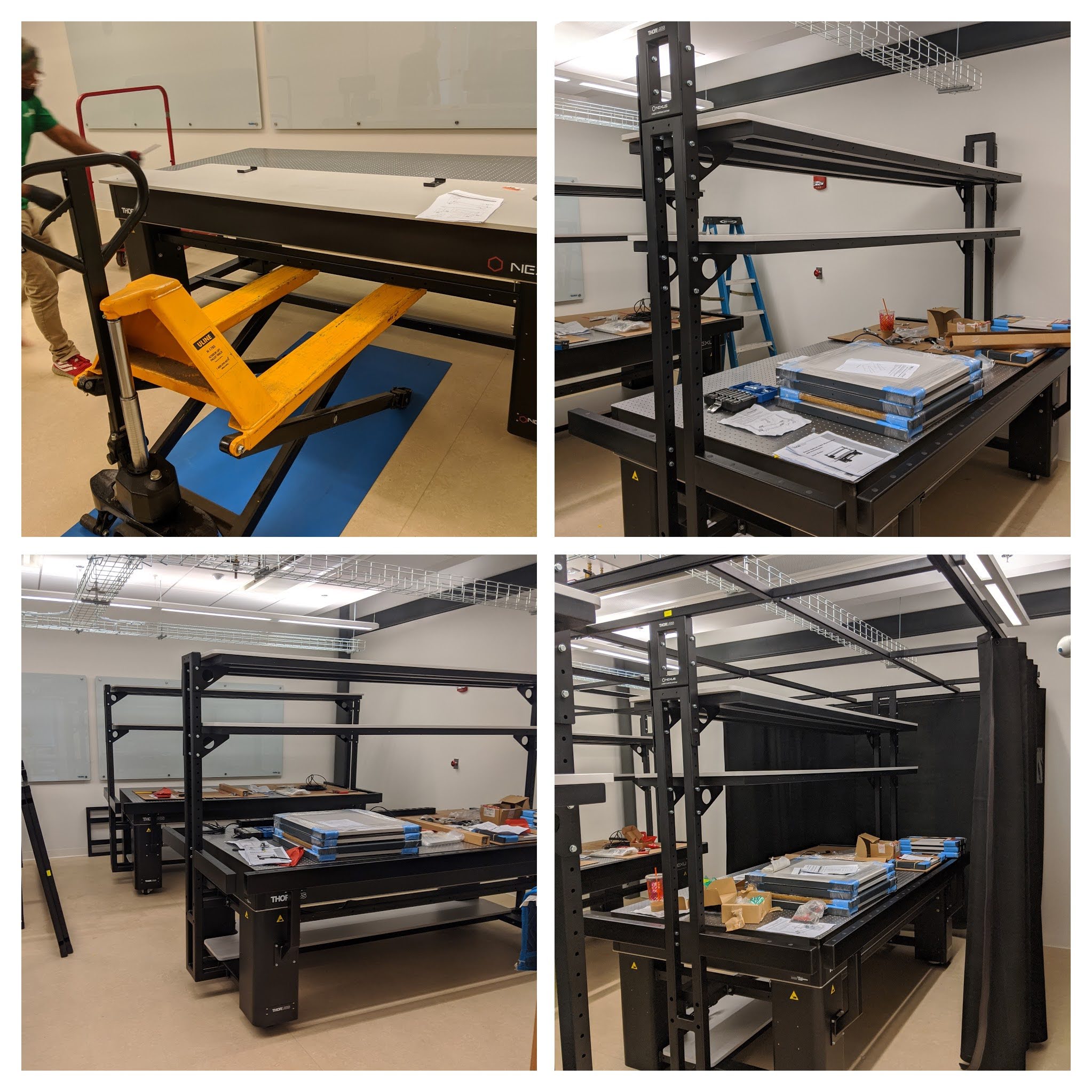 Optic tables, storage, delivery and assembly services